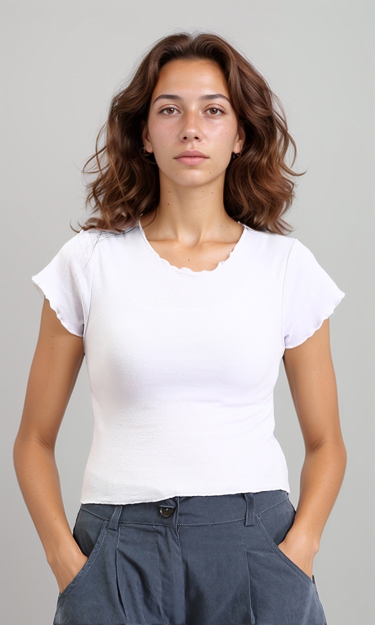 O204293 - Solid Slip On Basic Lettuce Top - White – RAVIN