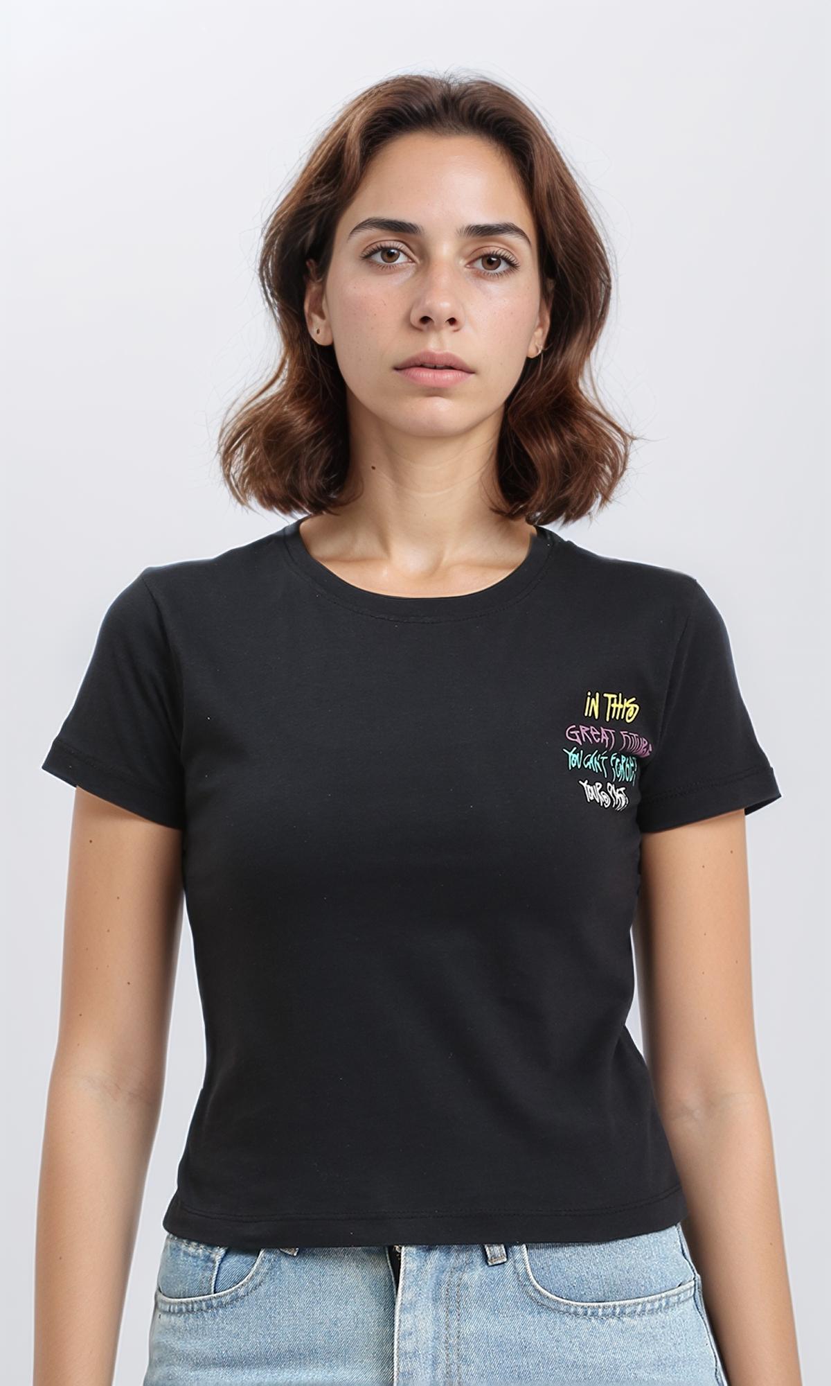 R211027 - Slip On Printed Regular Tee - Black – RAVIN