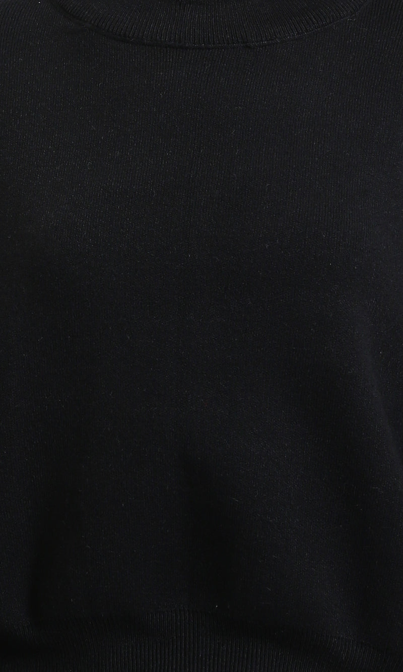 R214538 - Drop-Shoulders Solid Winter Sweatshirt - Black – RAVIN